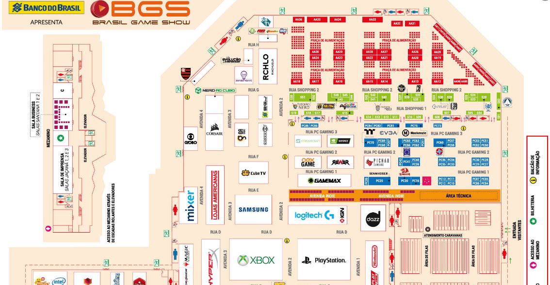 Brasil Game Show divulga o mapa de expositores da edição 2018 // Mundo Drix