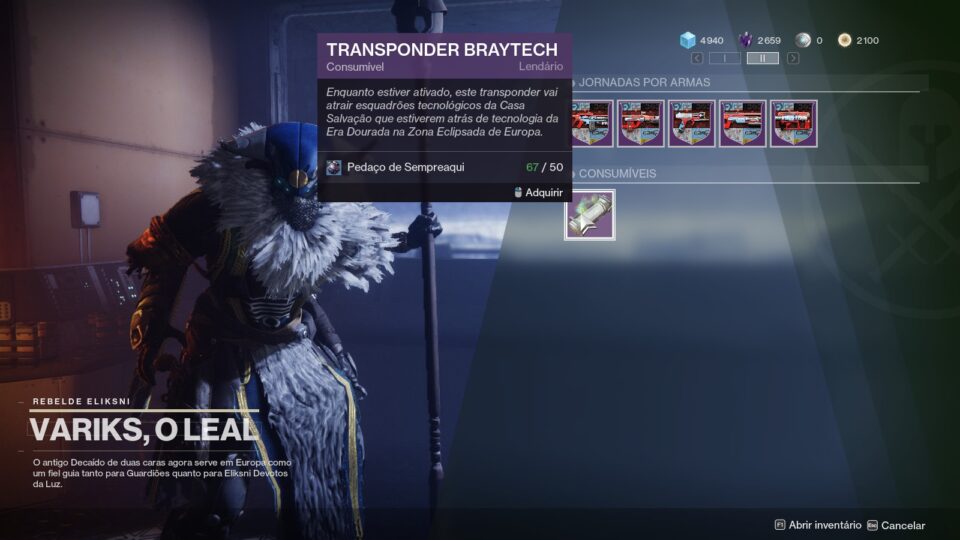 Destiny 2: O que é e para que serve o "Transponder Braytech" // Mundo Drix